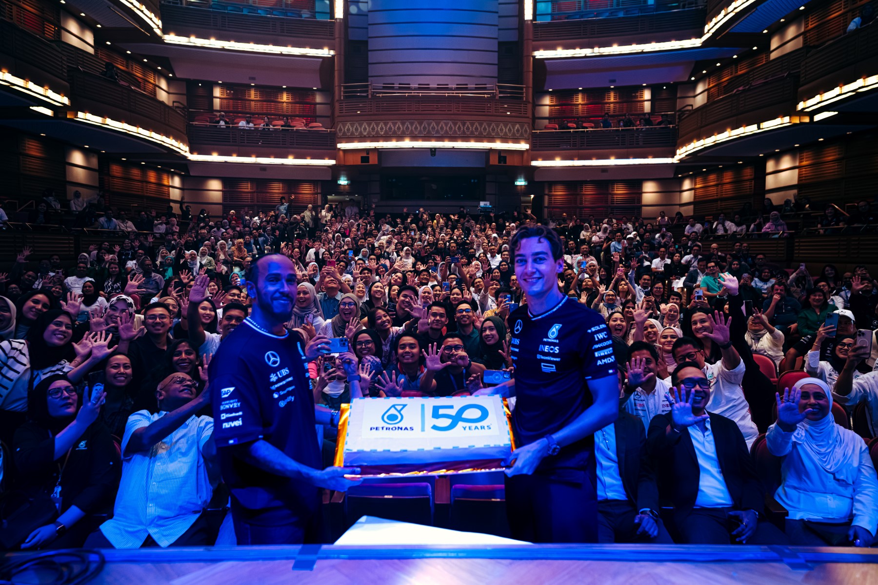 Mercedes-AMG PETRONAS F1 Team Visits PETRONAS Twin Towers for the Company's 50th Anniversary ...